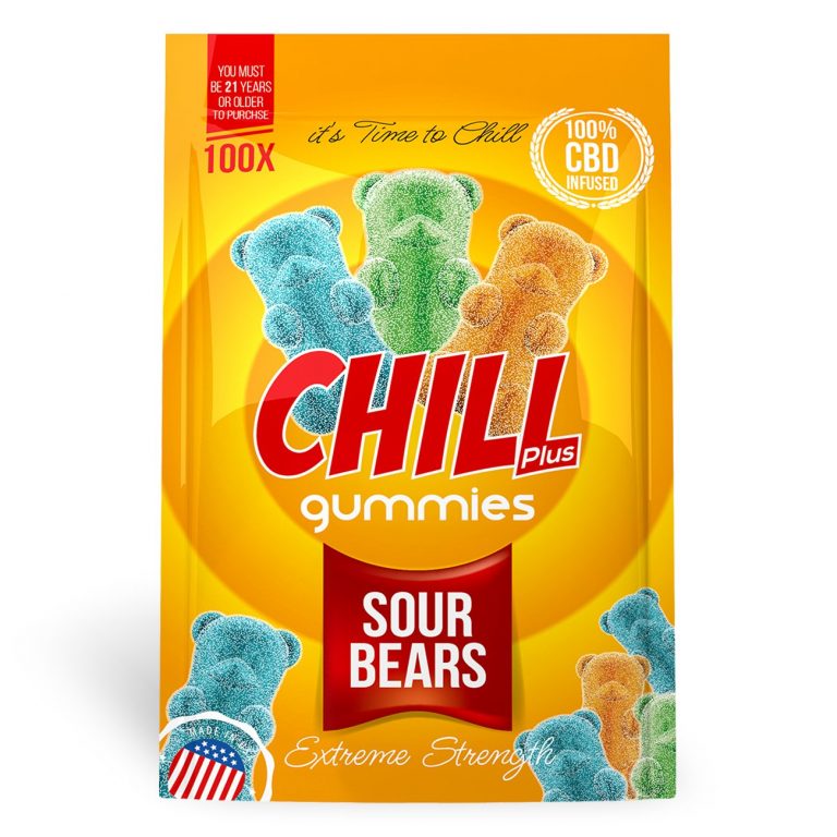 Chill Plus Captain Hemp Gummies Pure Hemp Oil Sour Bears – 20 Grams ...